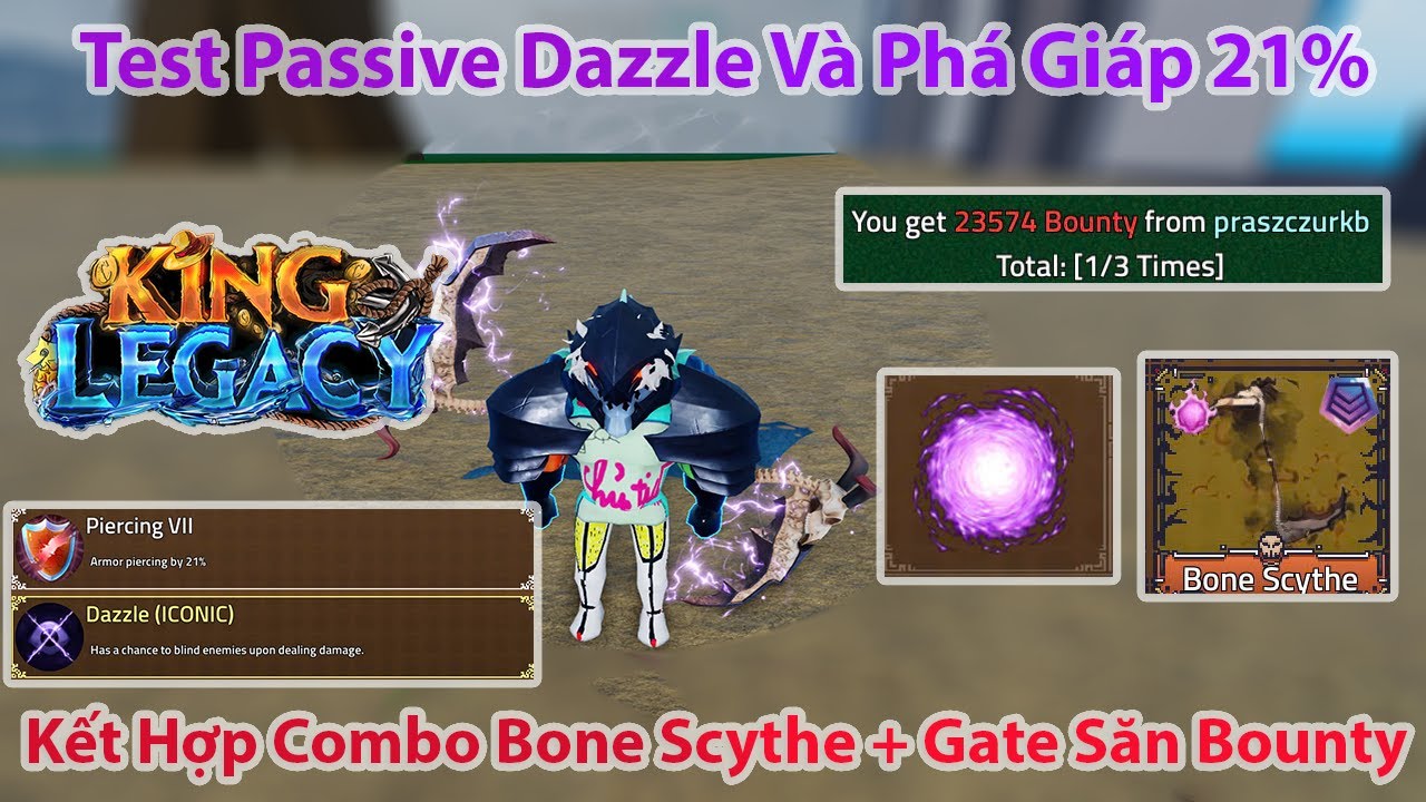 King Legacy - Test Passive Dazzle Và Phá Giáp 21% Kết Hợp Combo Bone ...
