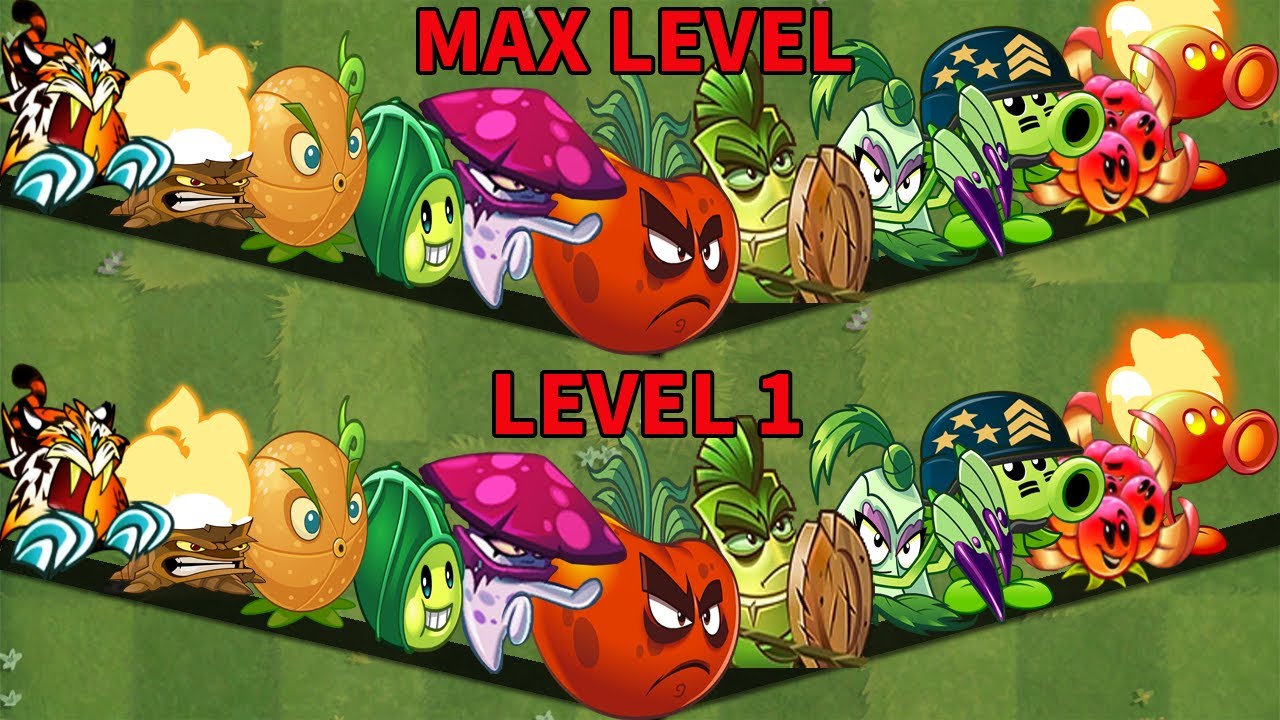 PvZ 2 All Plants Max Leve Vs Level 1-Which Team Is The Best？ - YouTube