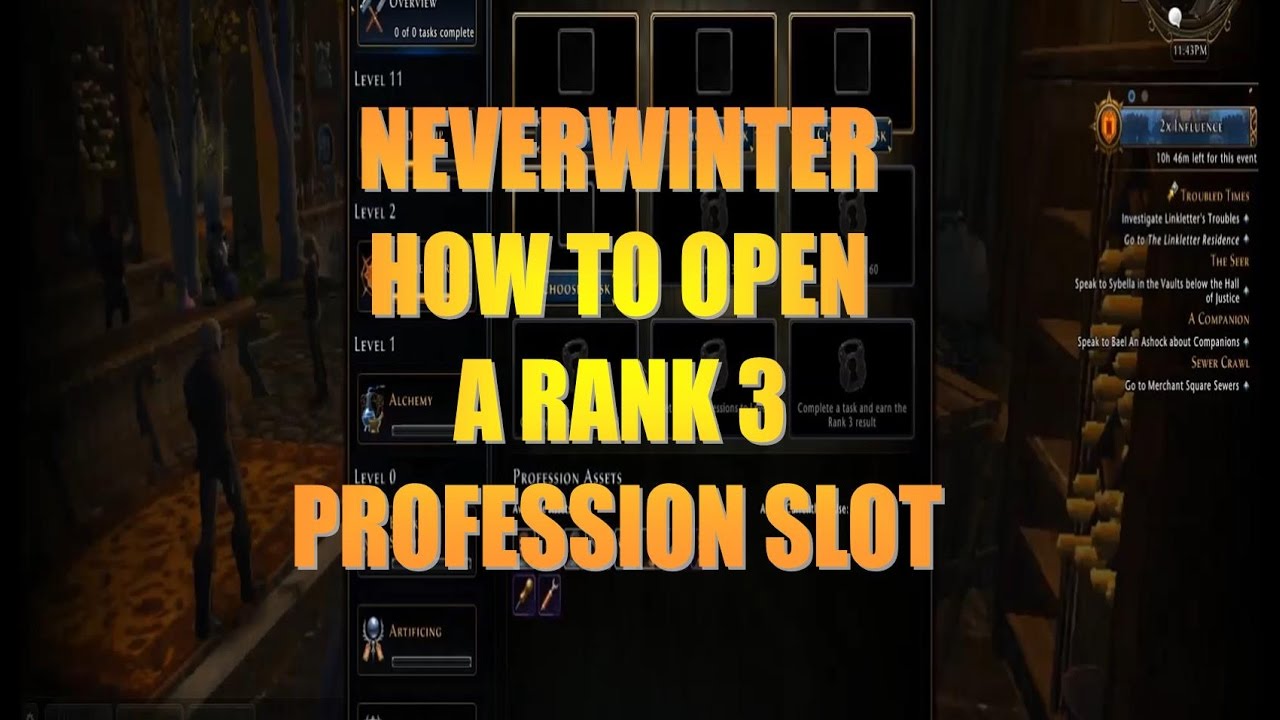 Neverwinter PROFESSIONS HOW TO Complete a task and earn a RANK 3 RESULT PC XBOX PS4 - YouTube