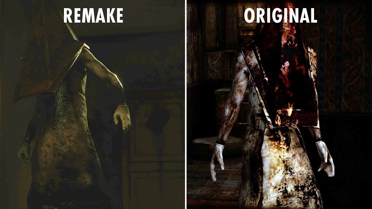 Silent Hill 2 Remake - Pyramid Head First Encounter (Remake Vs Original ...