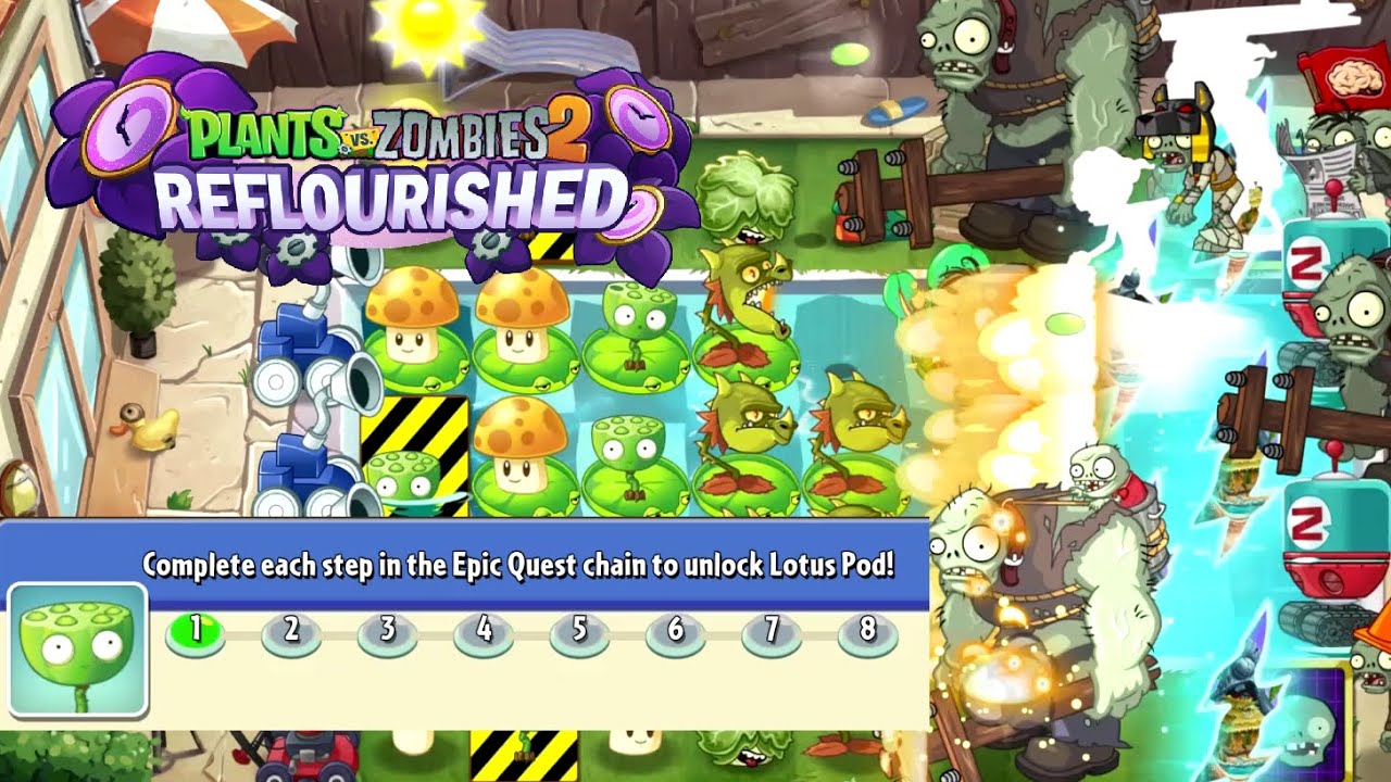 PvZ 2 Reflourished: Epic Quest - Backyard Splashdown! - YouTube