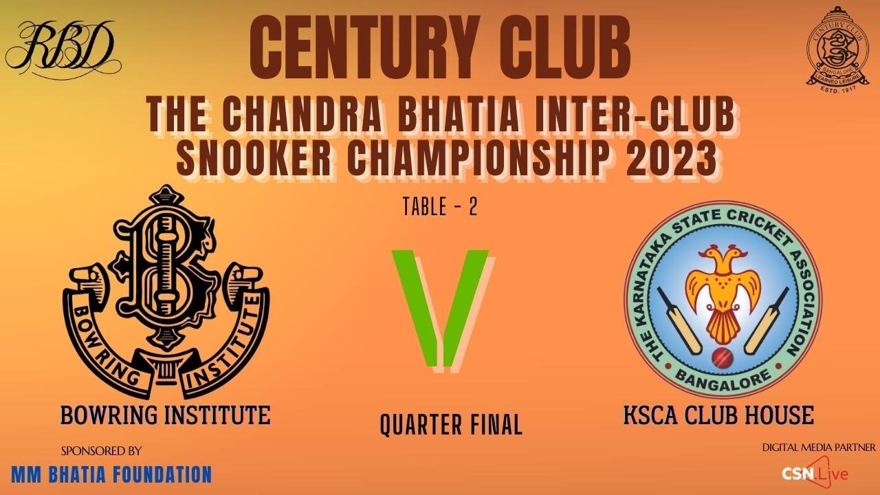 BOWRING INSTITUTE vs KSCA CLUB HOUSE - QUARTER FINAL - TABLE 2 - YouTube