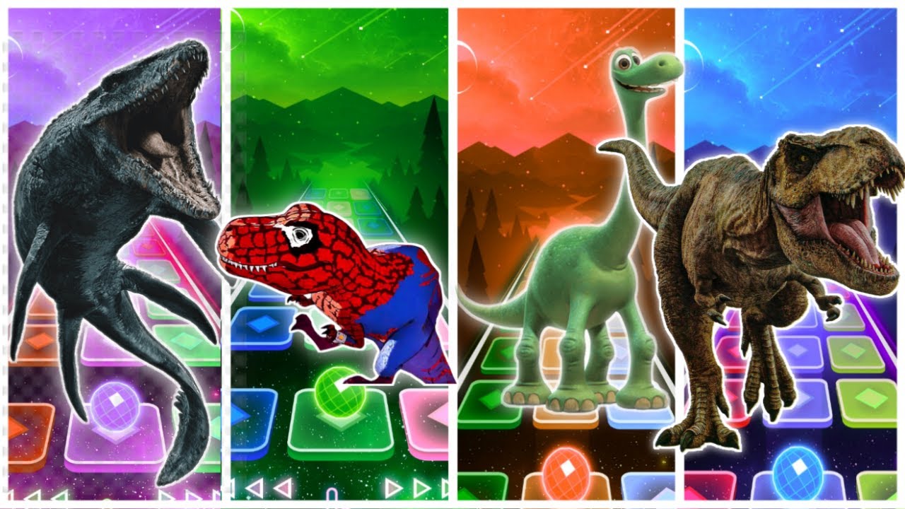 JurassicWorld Mosasaurus🆚T-rex🆚Brontosaurus🆚Tyrannosaurus Coffin Dance ...