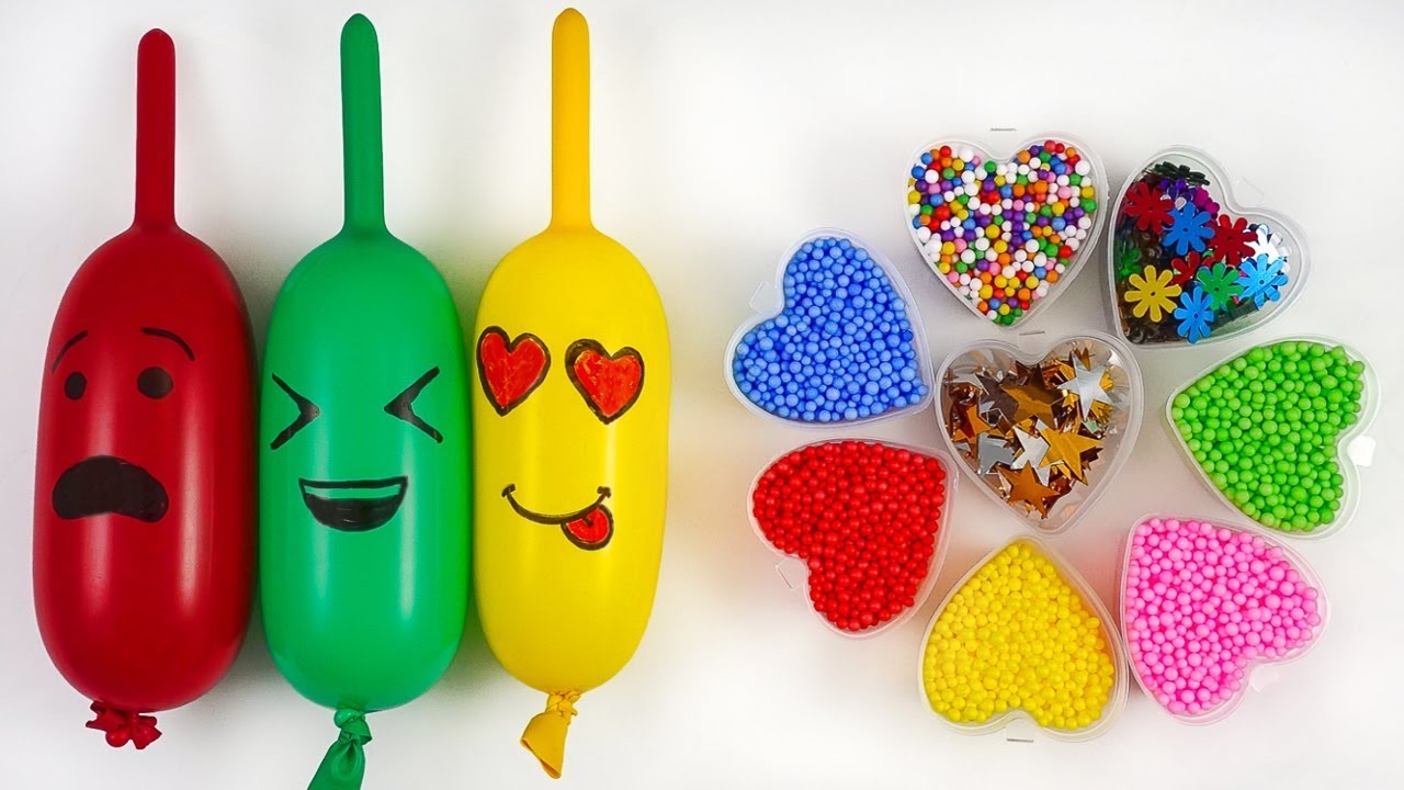 Making Fluffy Slime With Funny Balloons and Foam Beads - Satisfying ...