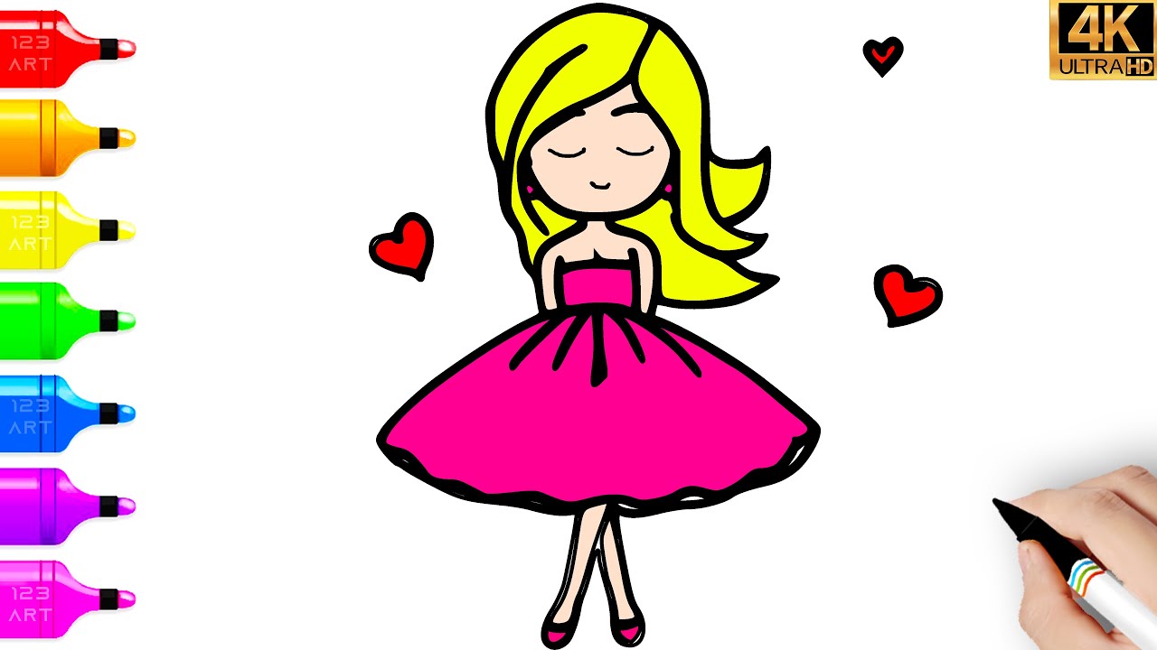 How to Draw a Princess - Cute Princess Girl Drawing - Easy Drawings ...