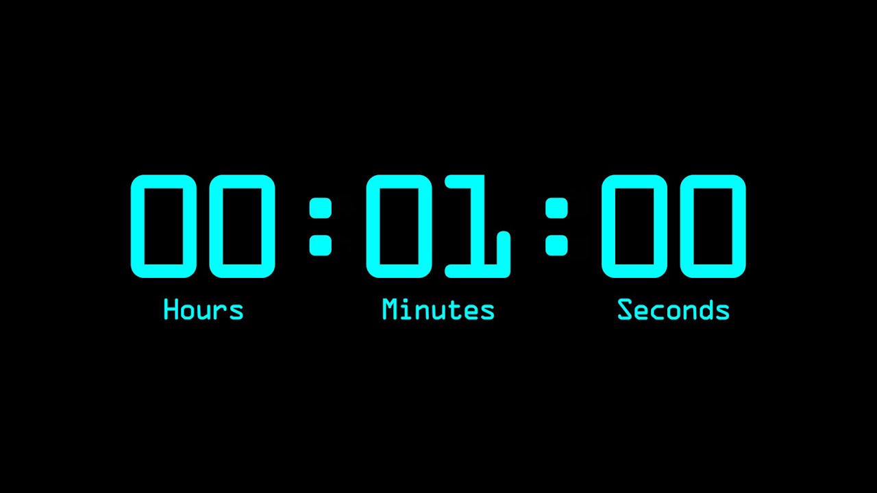 1 Minute Countdown Timer with Alarm & Time Markers / Chapters - Retro ...