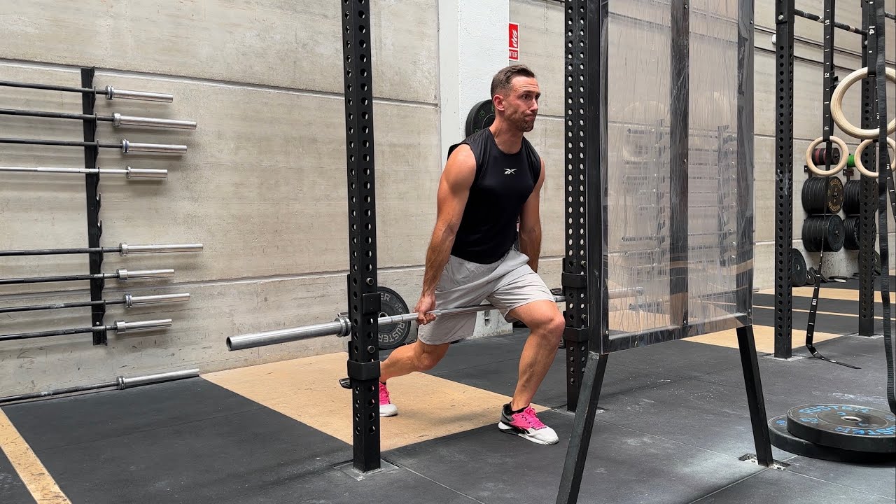 Iso BB Split Squat (mixed grip) - YouTube