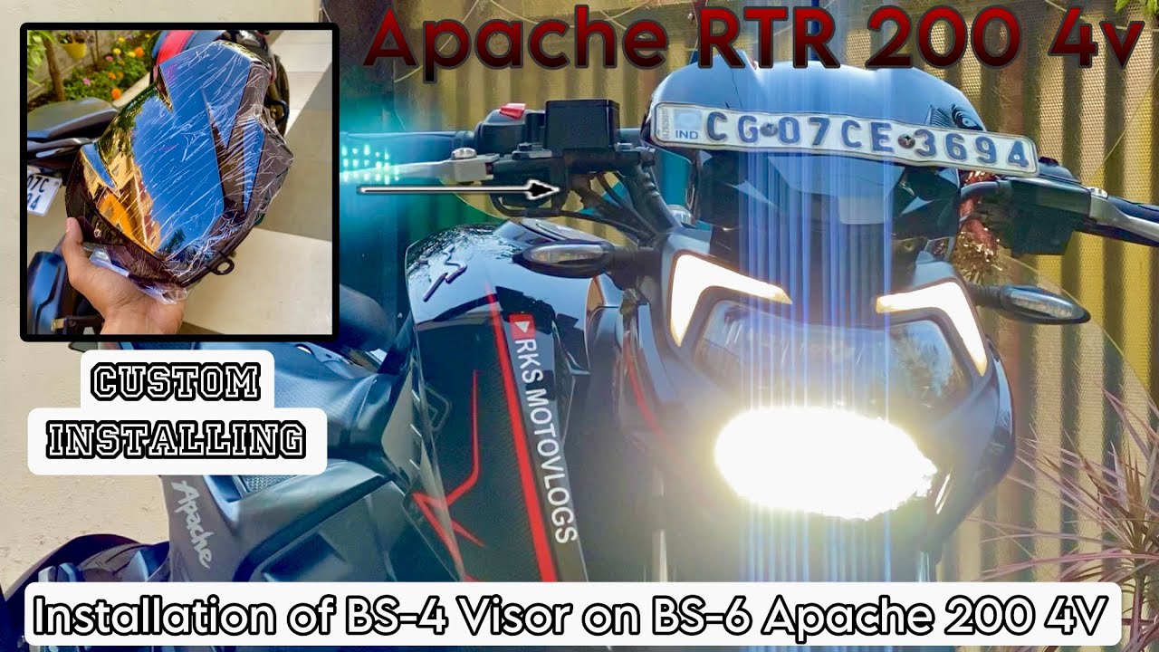 Installing Visor on Apache RTR 200 4V bs6🔥🔥 - YouTube