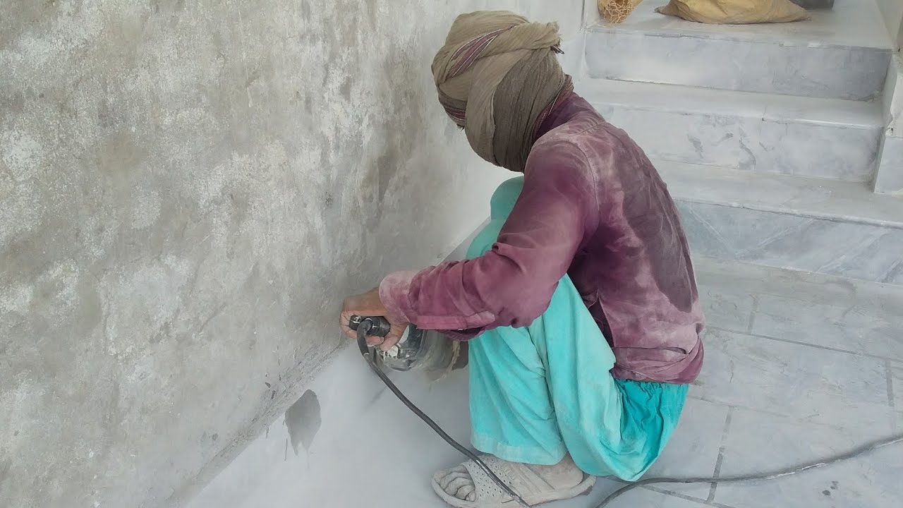 Marble Skirting Sanding/ Grinding With Angle Grinder Using Silicon ...