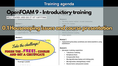 😎OpenFOAM 9 - Introductory training - Self-paced and do it at anytime (2021) - YouTube
