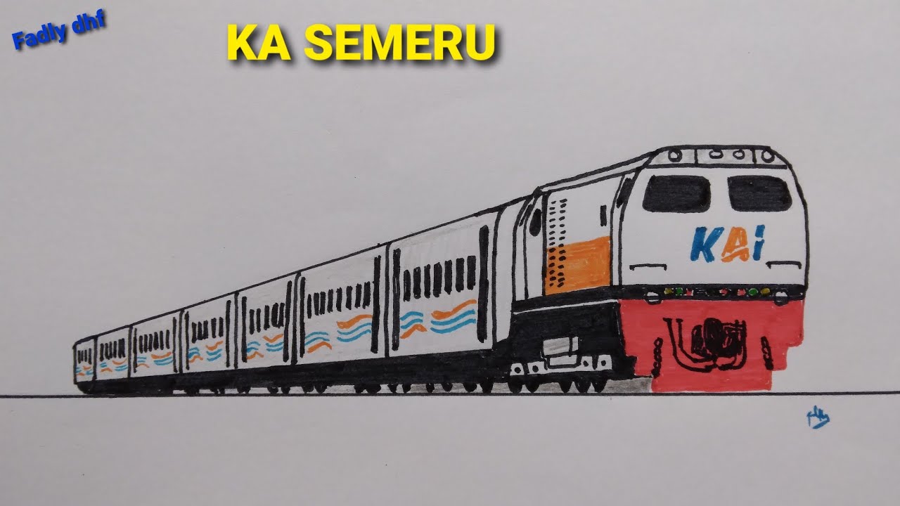 How to draw and coloring KA Argo SEMERU | easy train drawing - YouTube