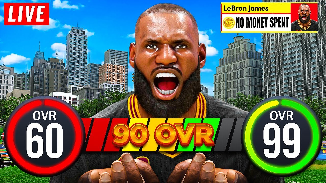 LEBRON JAMES 60 to 99 OVR NO MONEY SPENT in NBA 2K26! BEST BUILD NBA ...