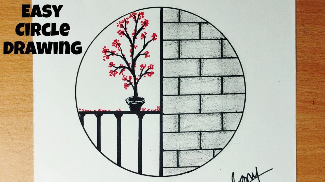 Beautiful circle art || Circle drawing for beginners || Pencil drawing ...
