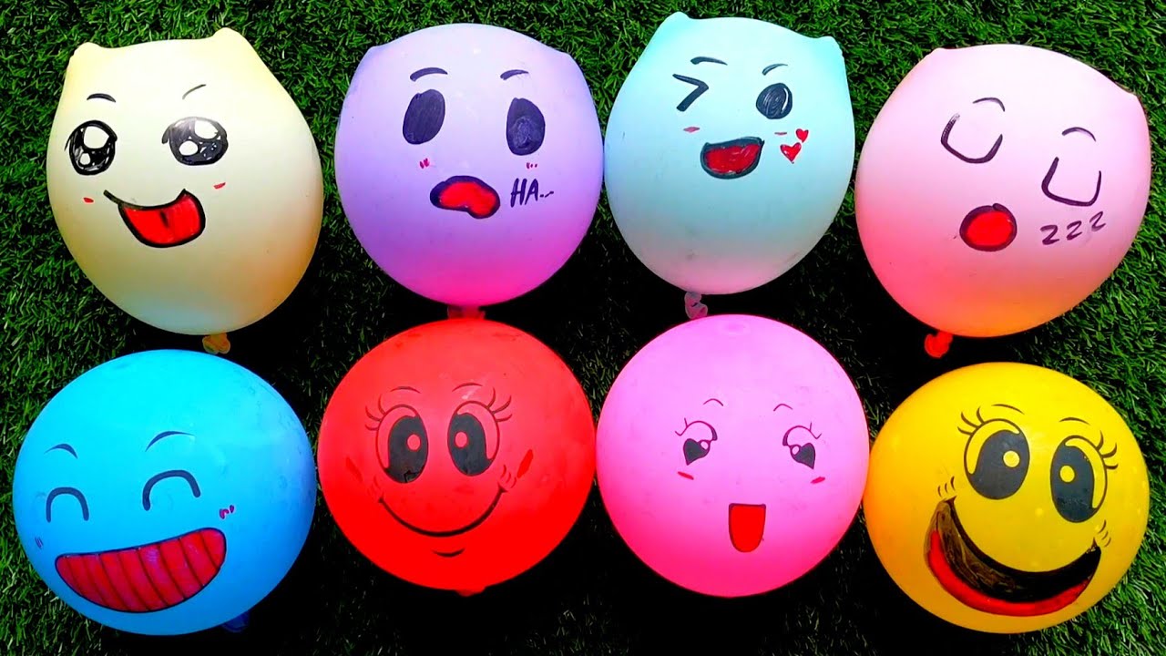 Making Slime With Smiley Funny Balloon Satisfying, ASMR White Pudding ...