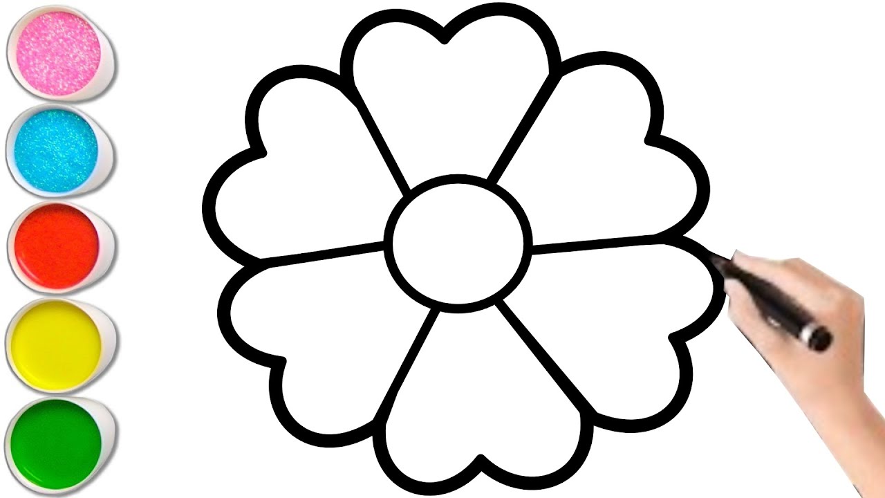Flower Drawing | How to Draw a Flower Step by Step | Easy Drawing - YouTube