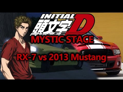 Initial D - Mystic Stage: RX7 vs 2013 Mustang - YouTube