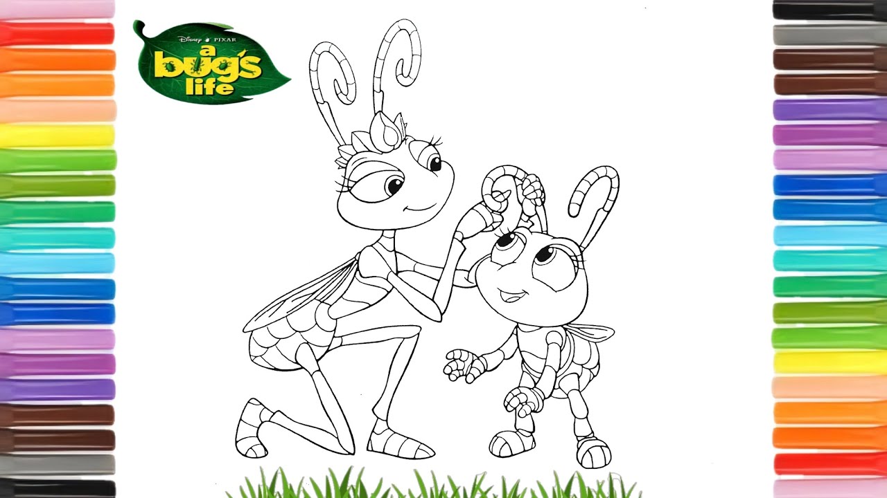 Princess Atta and Dot Ant Coloring Page | A Bug's Life | Coloring for ...