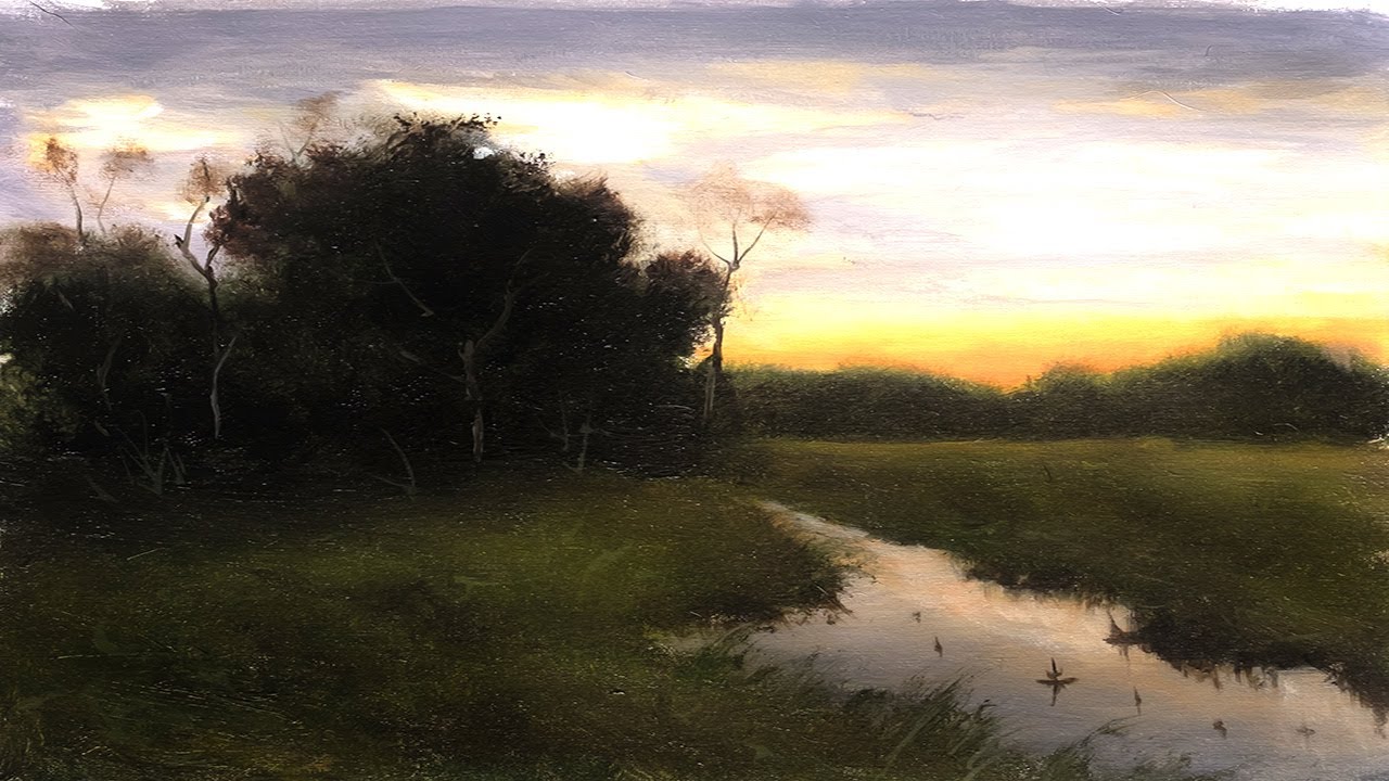 How to paint Landscape in oil paint demo, (Full Painting ) #1 - YouTube