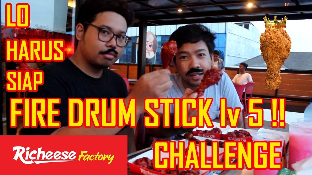 RICHEESE FIRE DRUM STICK CHALLENGE !!! (MUKBANG), SIAP GA SIAP HARUS ...