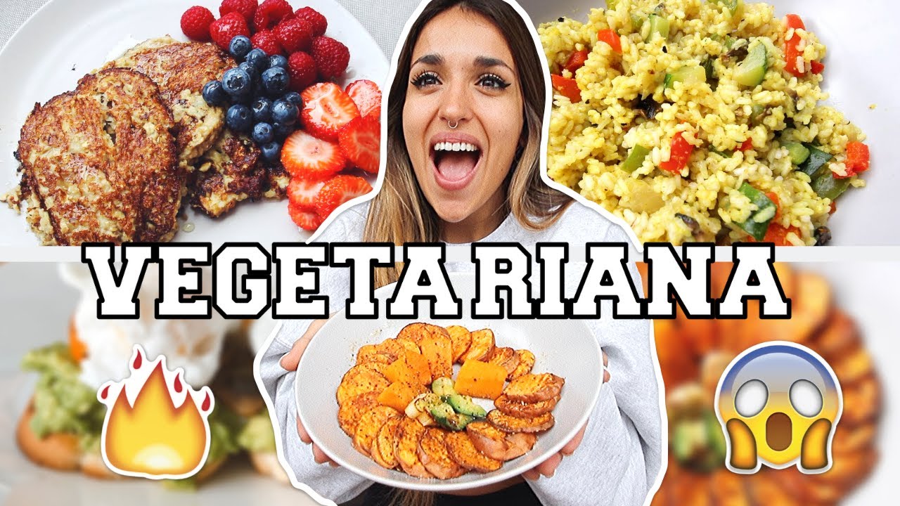 🌈 QUÉ COMO EN UN DÍA 😱 SIENDO VEGETARIANA 🥑 - YouTube
