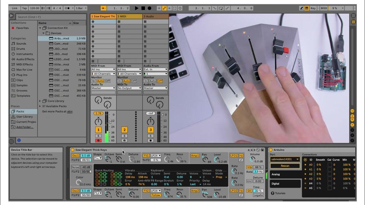 Ableton Live / Arduino Uno / Wangulator demo - YouTube