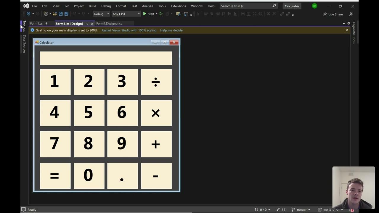Simple Calculator In C Using Winforms Youtube