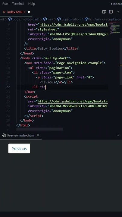 Pagination using Bootstrap 5 #shorts #coding #html - YouTube