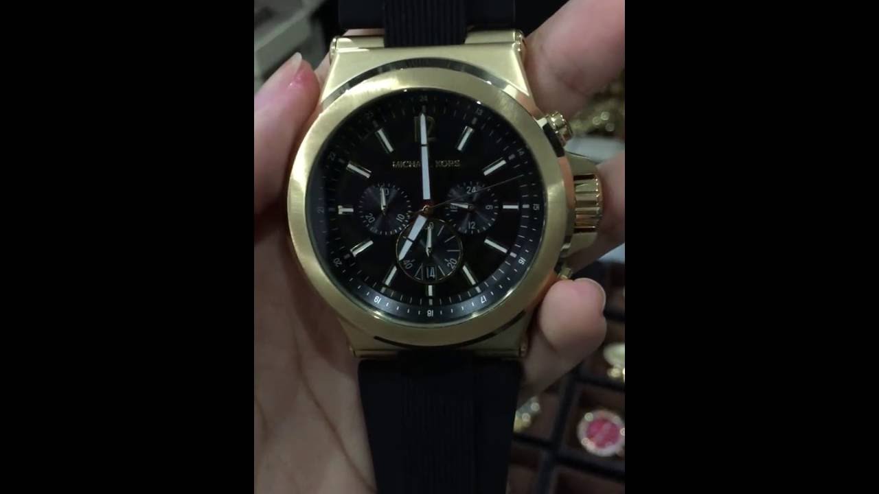 MICHAEL KORS Dylan Black Dial Men's Chronograph Watch MK8445 - YouTube