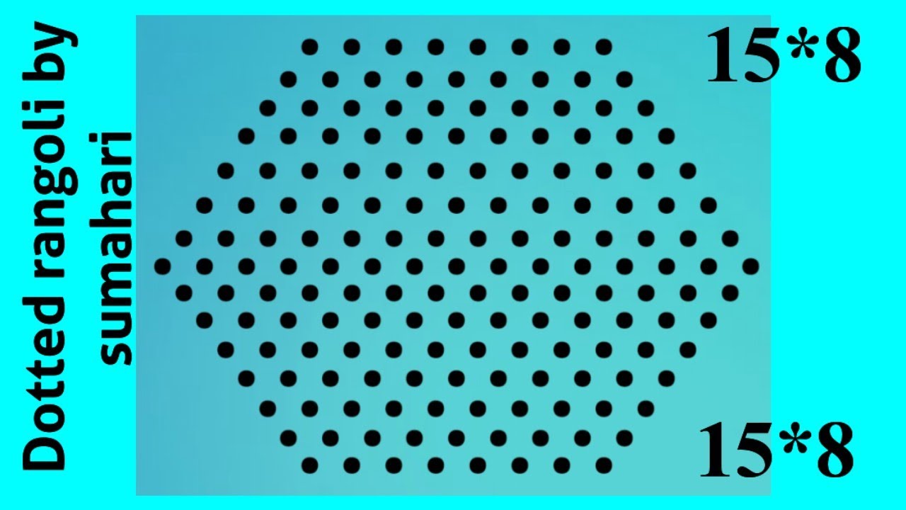 simple rangoli with 15*8 dot /easy dot kolam/mugulu design for ...