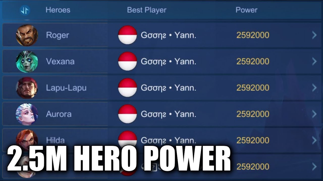2.5MILLION HERO POWER IS REAL | mobile legends bang bang - YouTube