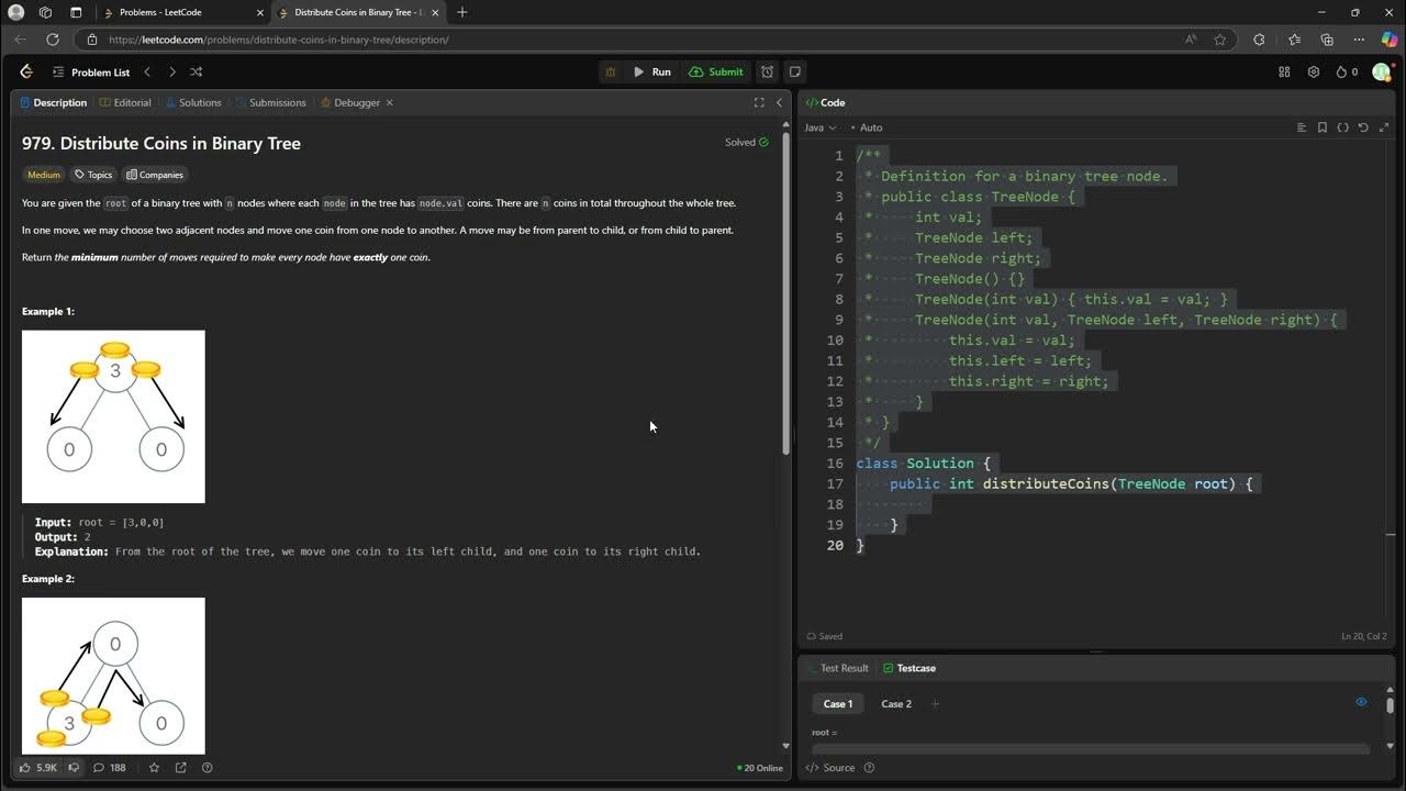 #LeetCode 979 | Distribute Coins in Binary Tree #Java - YouTube
