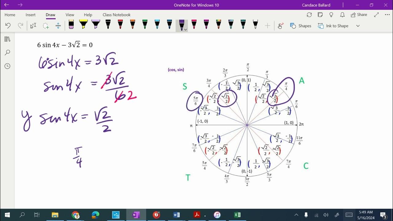 Solving Multiple Angle Trig Equation with sin - YouTube