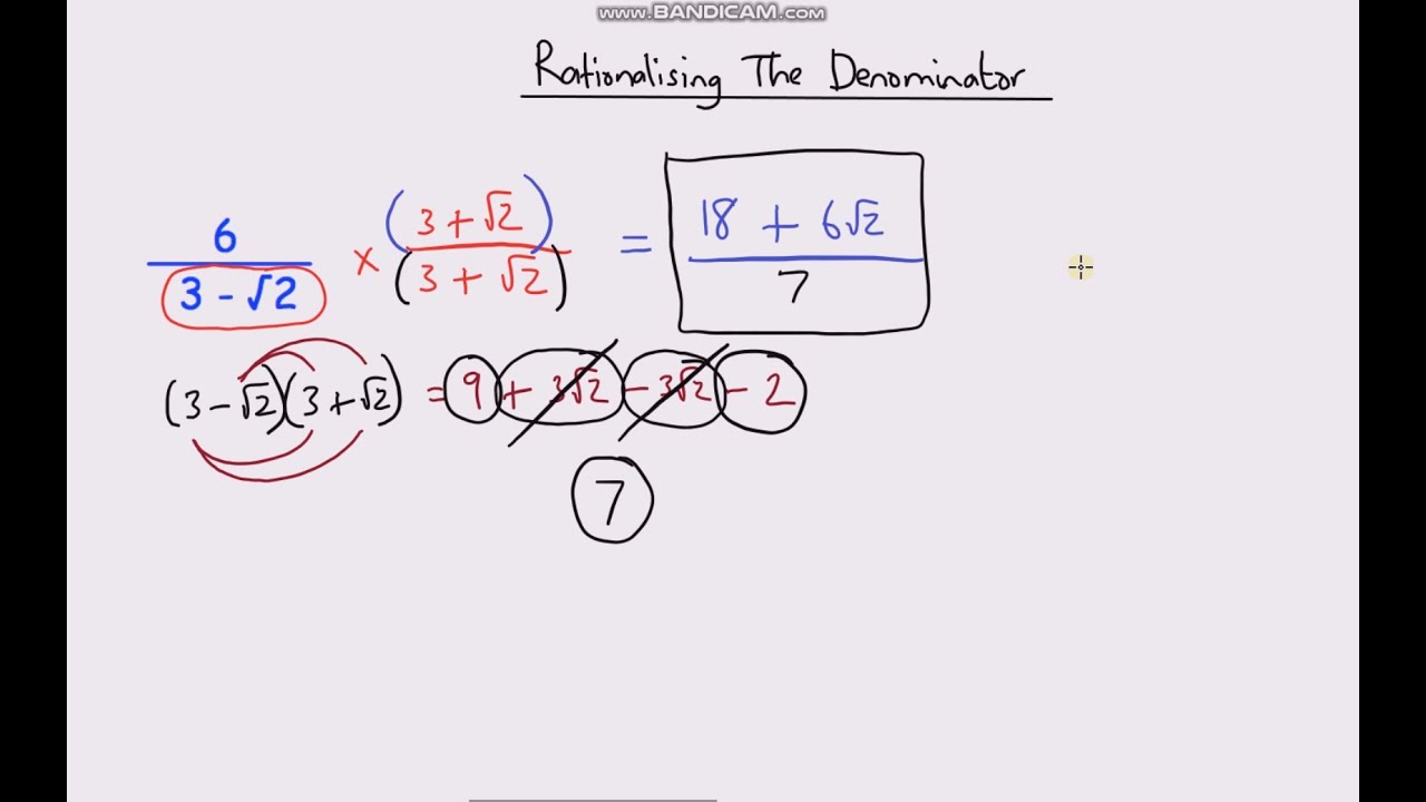 Rationalising the Denominator of a Fraction (2 Terms in the Denominator ...
