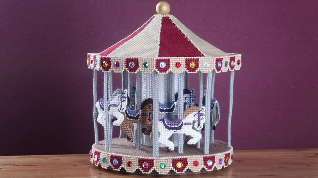Mary Maxim Plastic Canvas Carousel Kit - YouTube