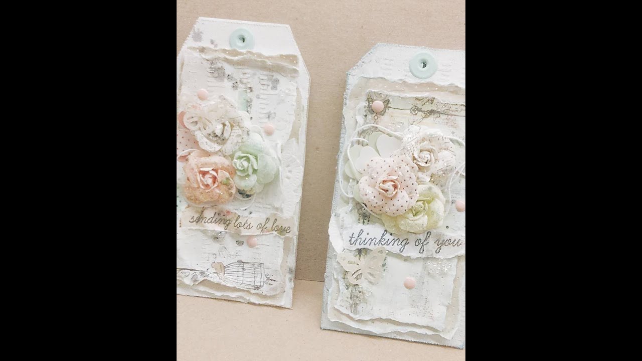 {EASY} | SHABBY CHIC TAG | TUTORIAL AND {UPCOMING USTREAM CLASS} - YouTube
