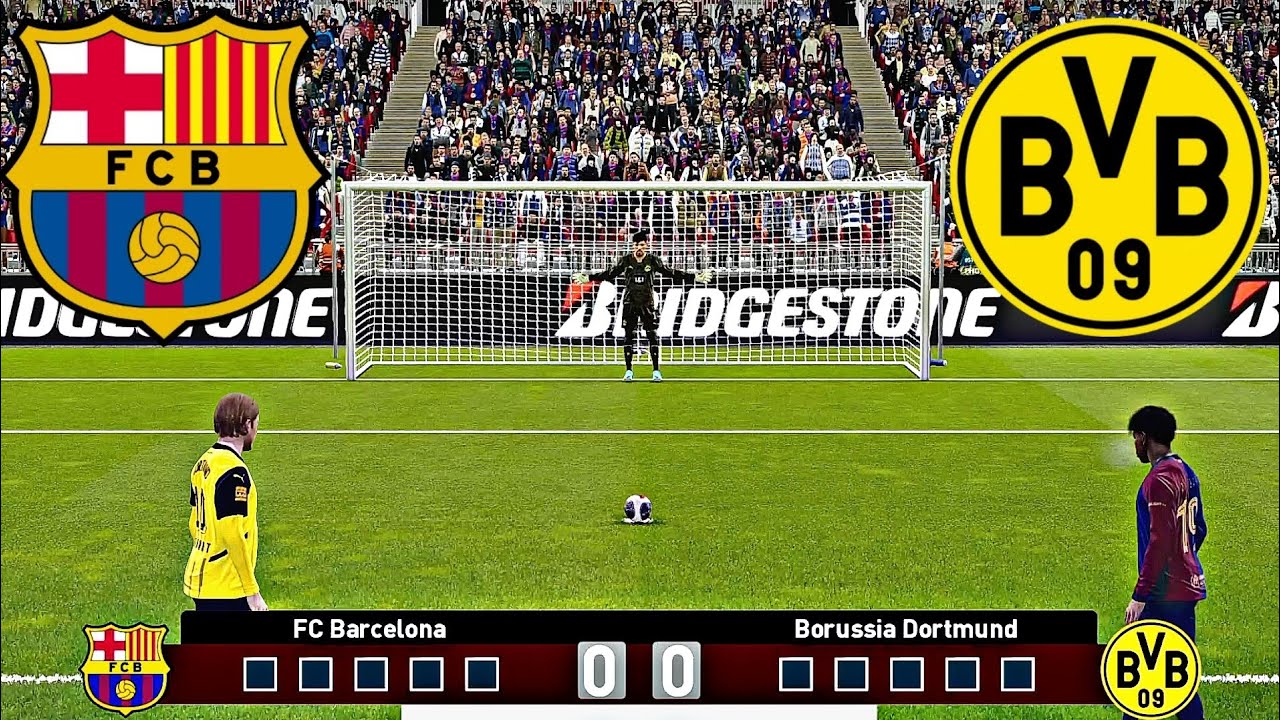 BARCELONA VS BORUSSIA DORTMUND FULL PENALTY SHOOTOUT | BAR VS BVB ...