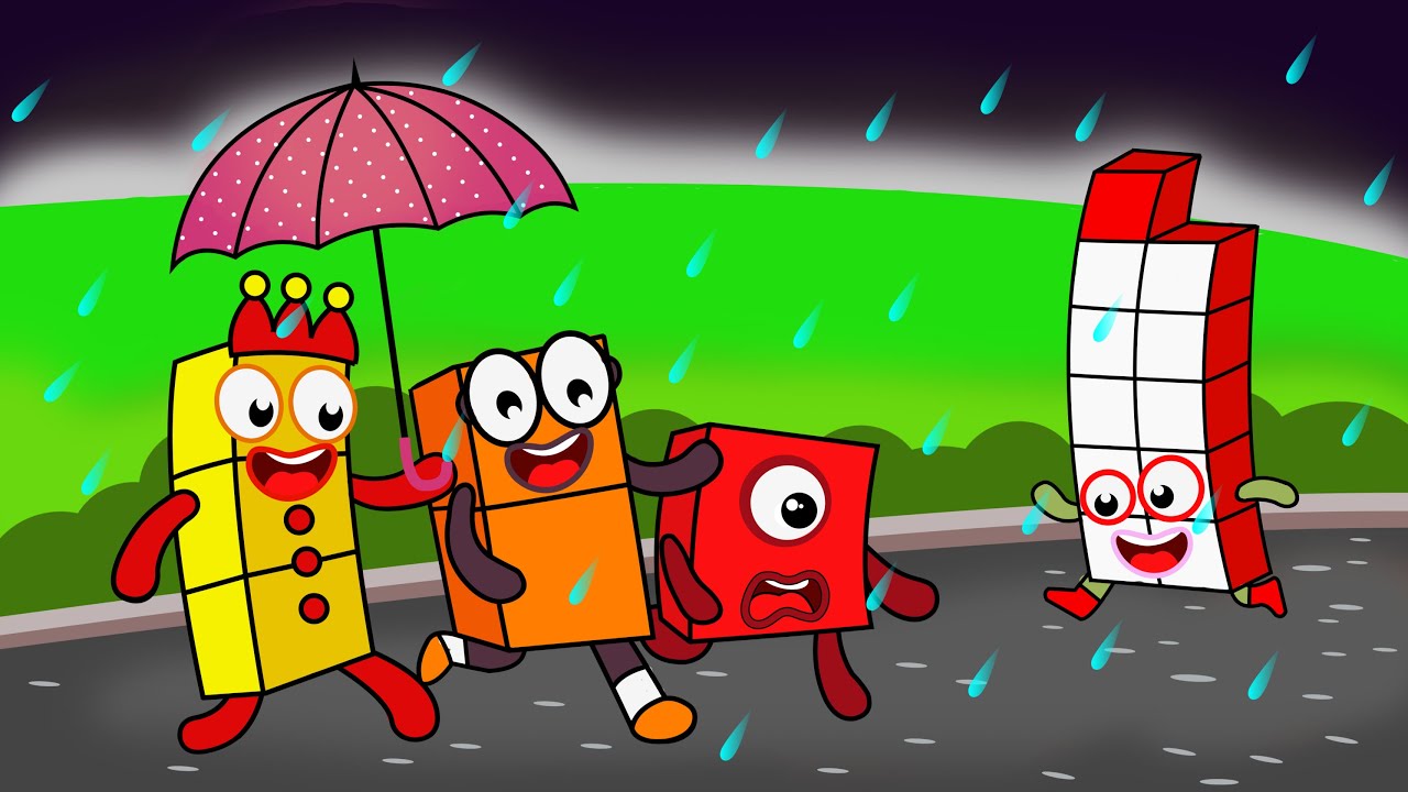 The Fun Of Playing In The Rain Numberblocks Fanmade Coloring Story ...