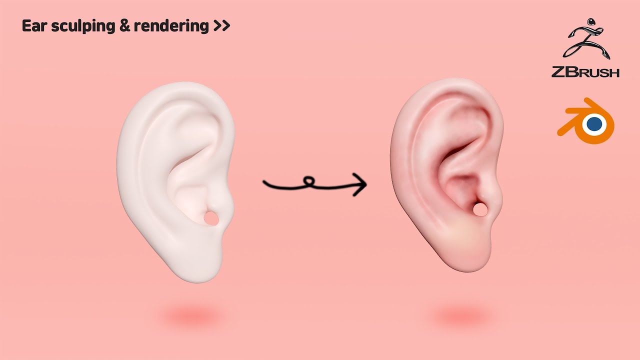 Let's make ears _ 3 (In Blender 3D, UV mapping, texturing, rendering ...