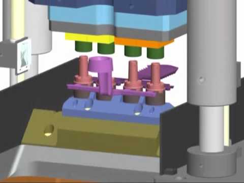 Pressenanimation Entgratwerkzeug und Presse / Animation Trimming Press ...