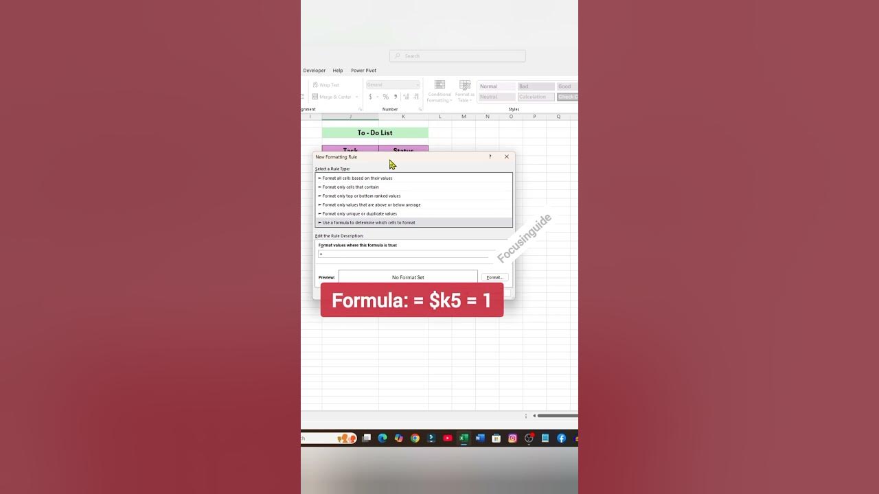 How to Create a To Do List in Excel with Conditional Formatting Step by Step Tutorial # ...