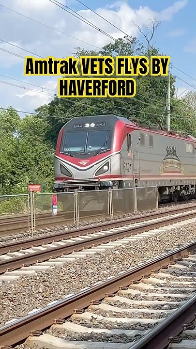 Amtrak 642 veterans day unit flys by Haverford - YouTube