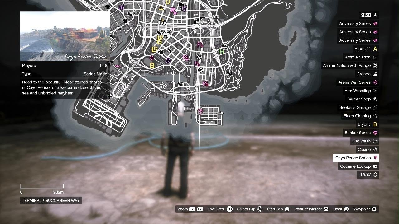Cayo Perico Series Race Map Icon Location GTA Online Grand Theft Auto V ...