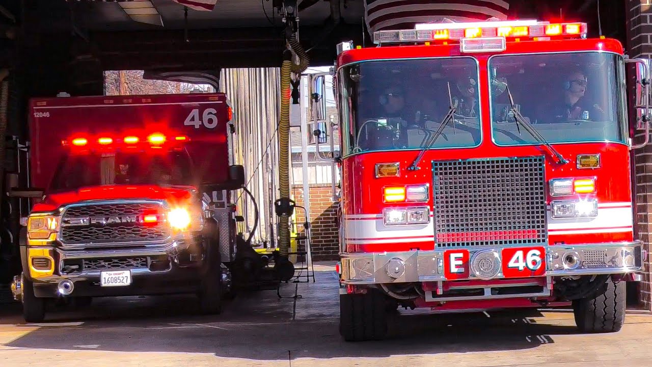 LAFD Engine 46 & Rescue 46 Responding - YouTube