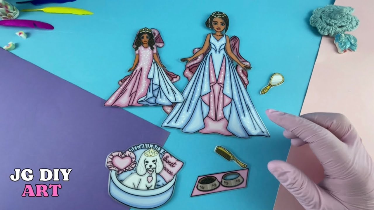 Princess paperdoll diy Tutorial Level 2-Link in the Description - YouTube
