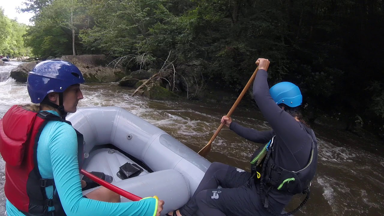 Ohiopyle pa whitewater class 5...raft guide is smiles! - YouTube