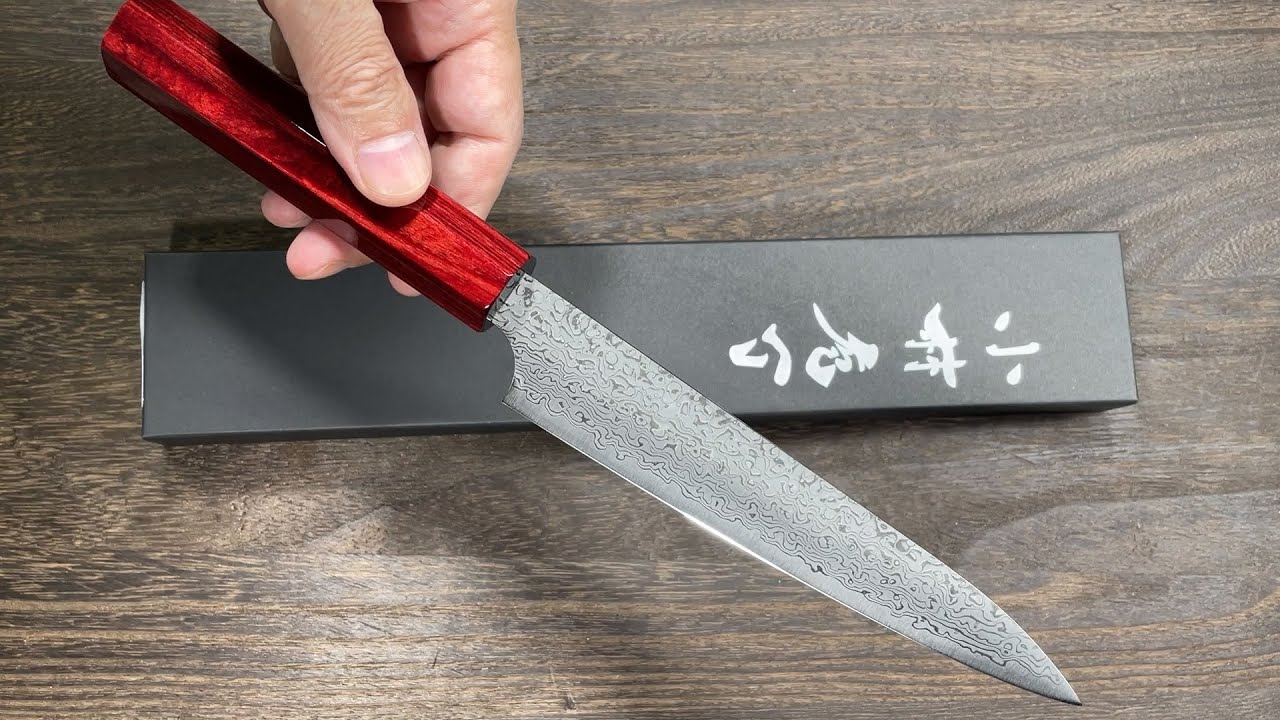 Kei Kobayashi R2 Damascus Special Black Finished Petty Knife 150mm with ...