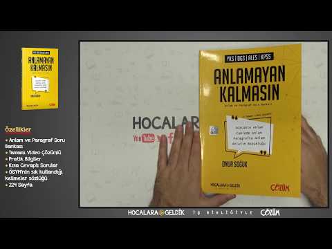 Hocalara Geldik Anlamayan Kalmasın Anlam ve Paragraf Soru Kitabı 2018