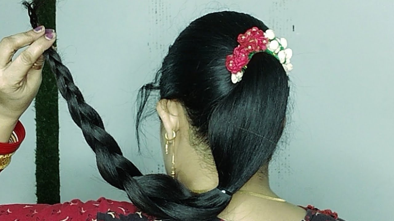 New Hairstyle For Girls ! juda bun hairstyle for wedding ! Daily Wear ...