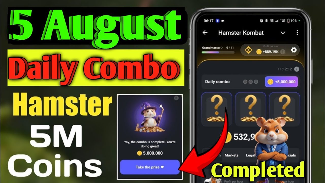 Hamster Kombat Daily Combo 5 August || 5 August || Hamster Daily Combo ...