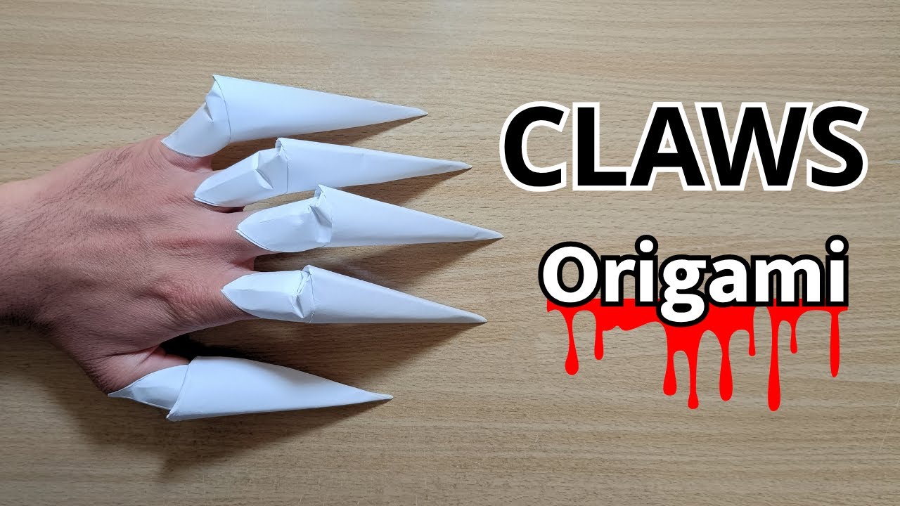 Origami CLAWS | How To Make Easy Origami Paper Claws! (No Tape No Glue ...